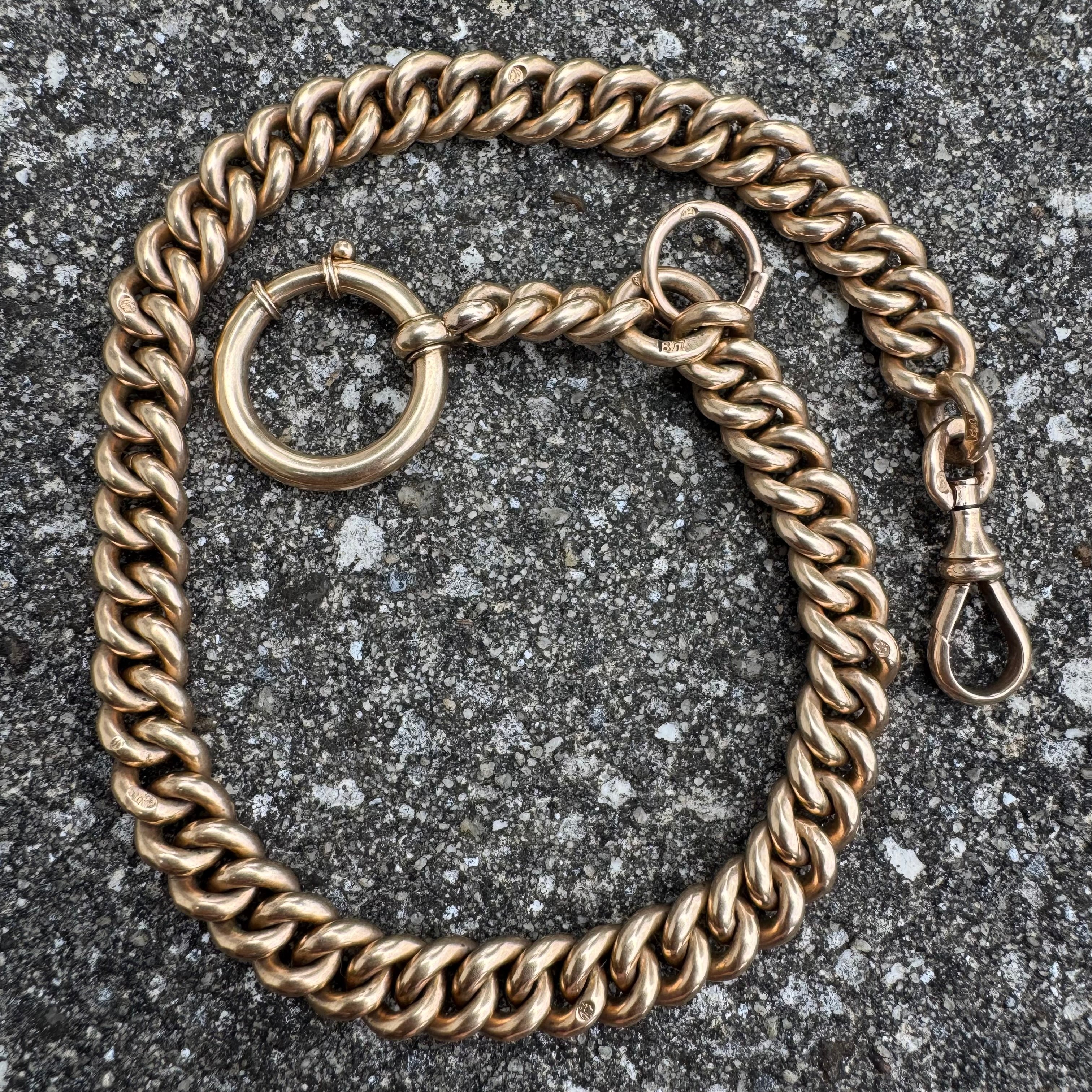 Antique Russian Hallmarked Solid 14k Gold Heavyweight Watch Chain (13 ...