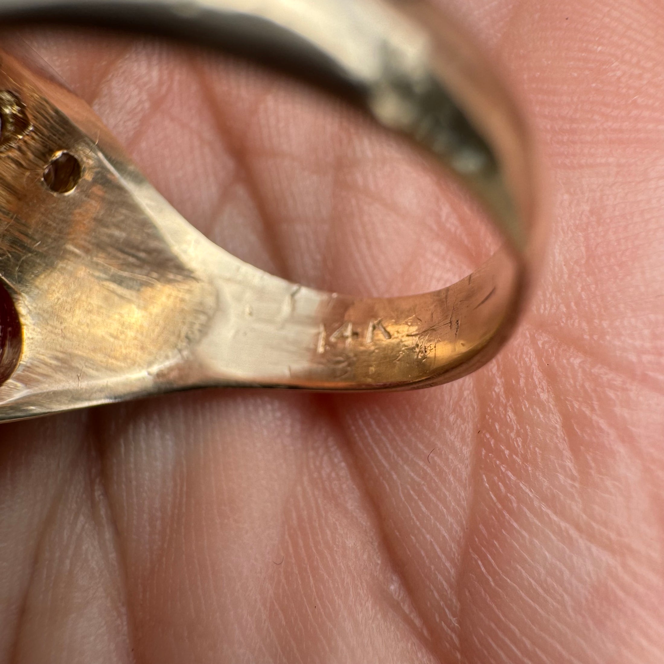 Vintage 14k Gold Tony Soprano Natural Diamond/Spinel Pinky Ring (7.75 ...