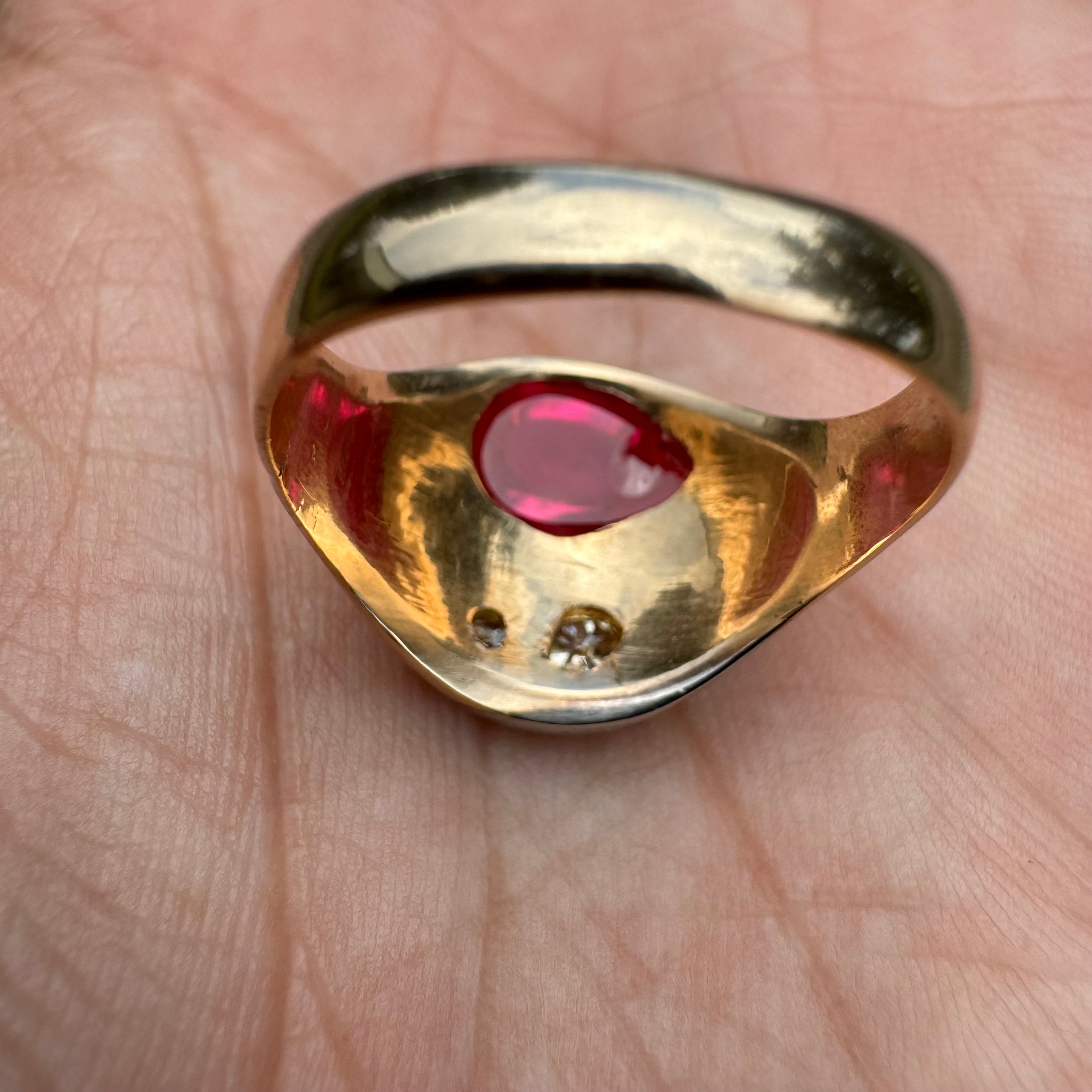 Vintage 14k Gold Tony Soprano Natural Diamond/Spinel Pinky Ring (7.75 ...